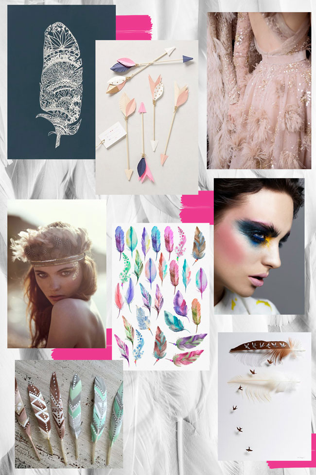 Decorative feather trend - mood board to inspired product development